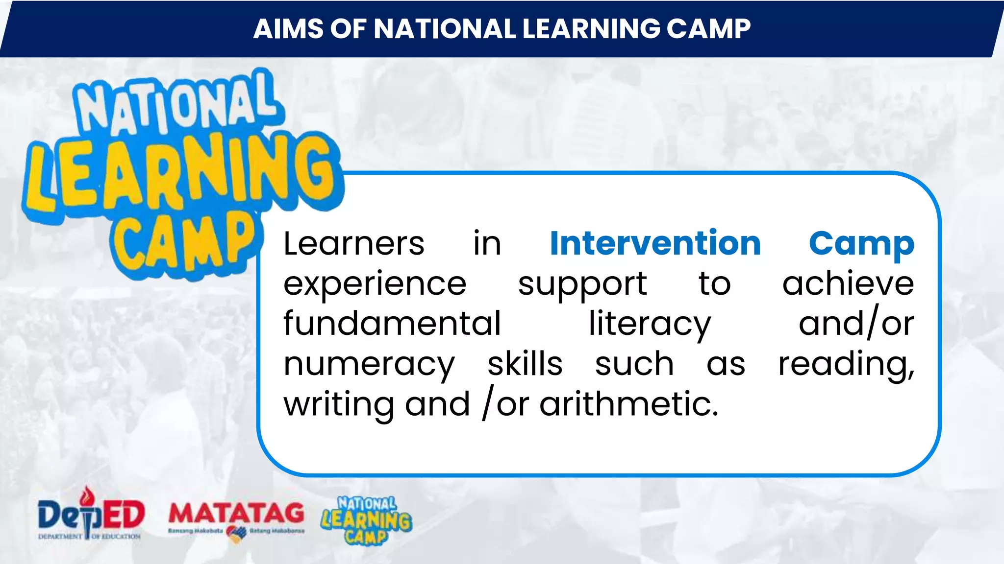 LEARNING CAMP 1-2.pptx | Secondary Education | Education