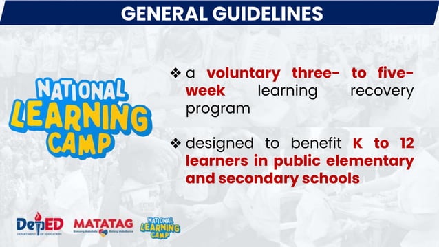 LEARNING CAMP 1-2.pptx | Secondary Education | Education