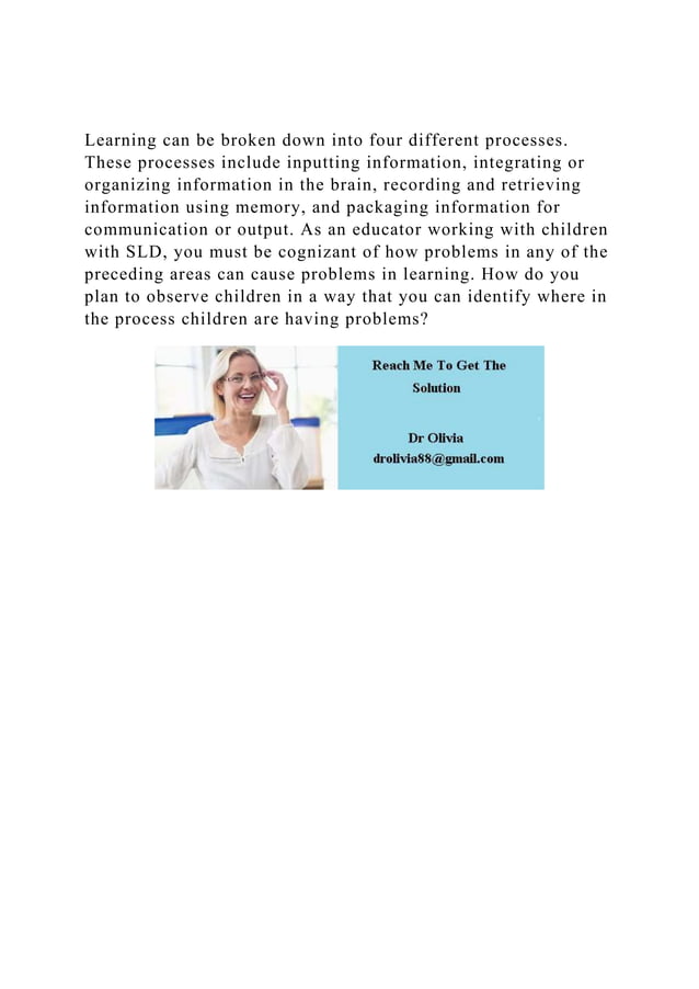 Learning can be broken down into four different processes. These p.docx