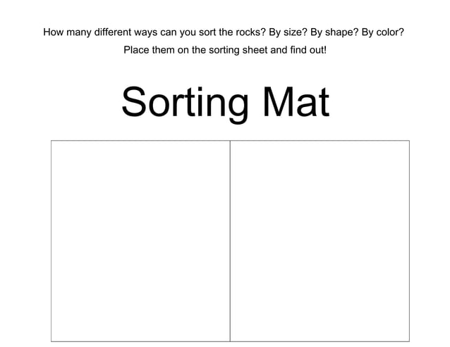 Learning Center Mat-Sorting Rocks | DOC