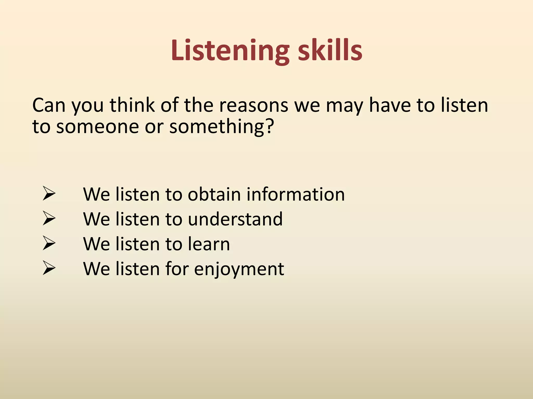 Learning centre hour listening skills | PPTX