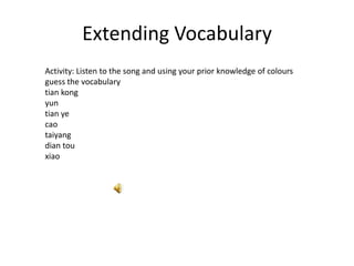 Learning chinese through song | PPTX