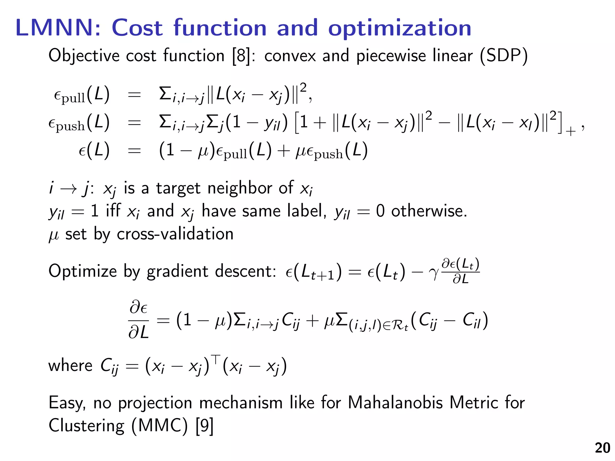 Classification with mixtures of curved Mahalanobis metrics | PPT