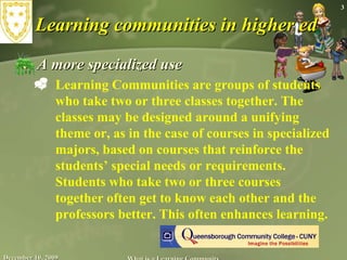 What is a Learning Community | PPT