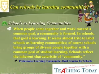 What is a Learning Community | PPT