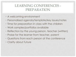 Student led learning conferences | PPTX