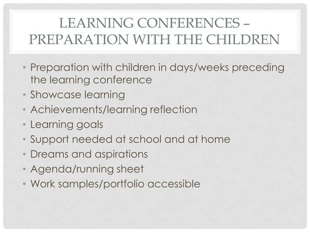 Student led learning conferences | PPT