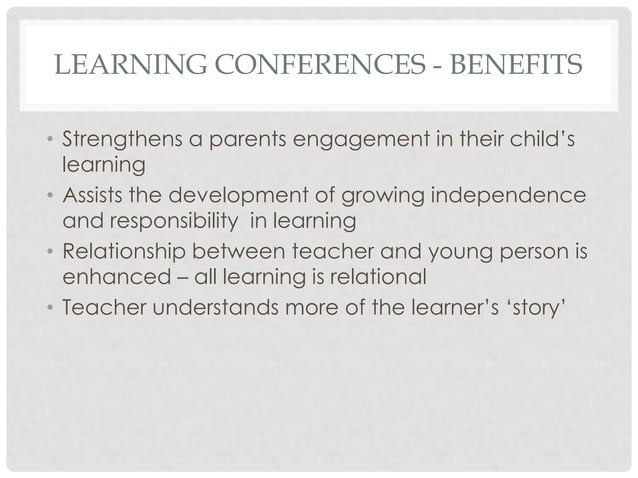 Student led learning conferences | PPT