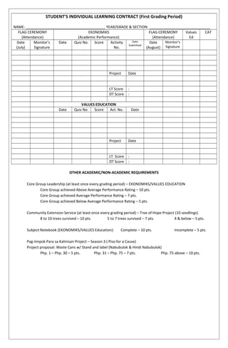 Learning Contract | PDF