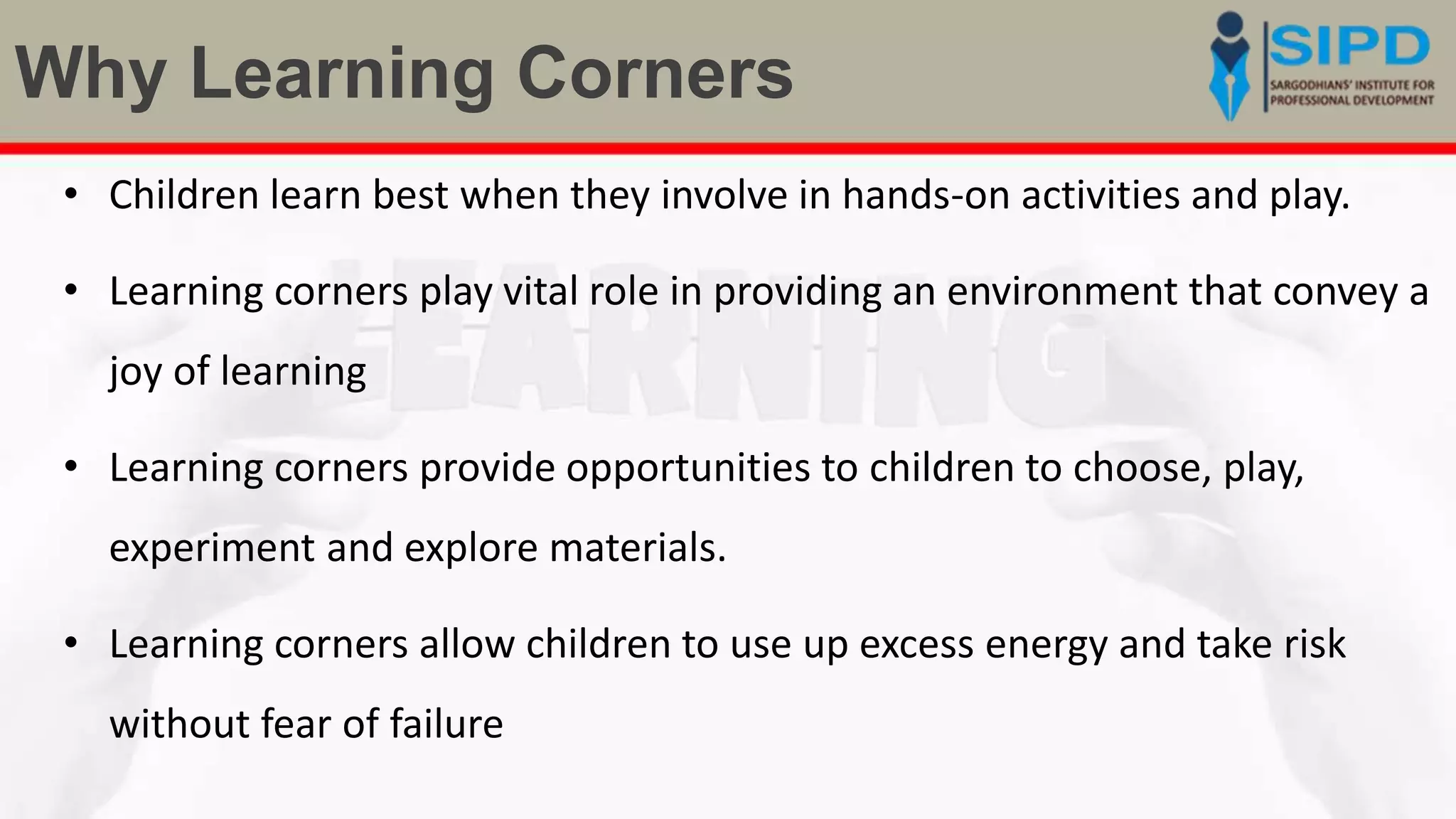 Learning corners | PPTX