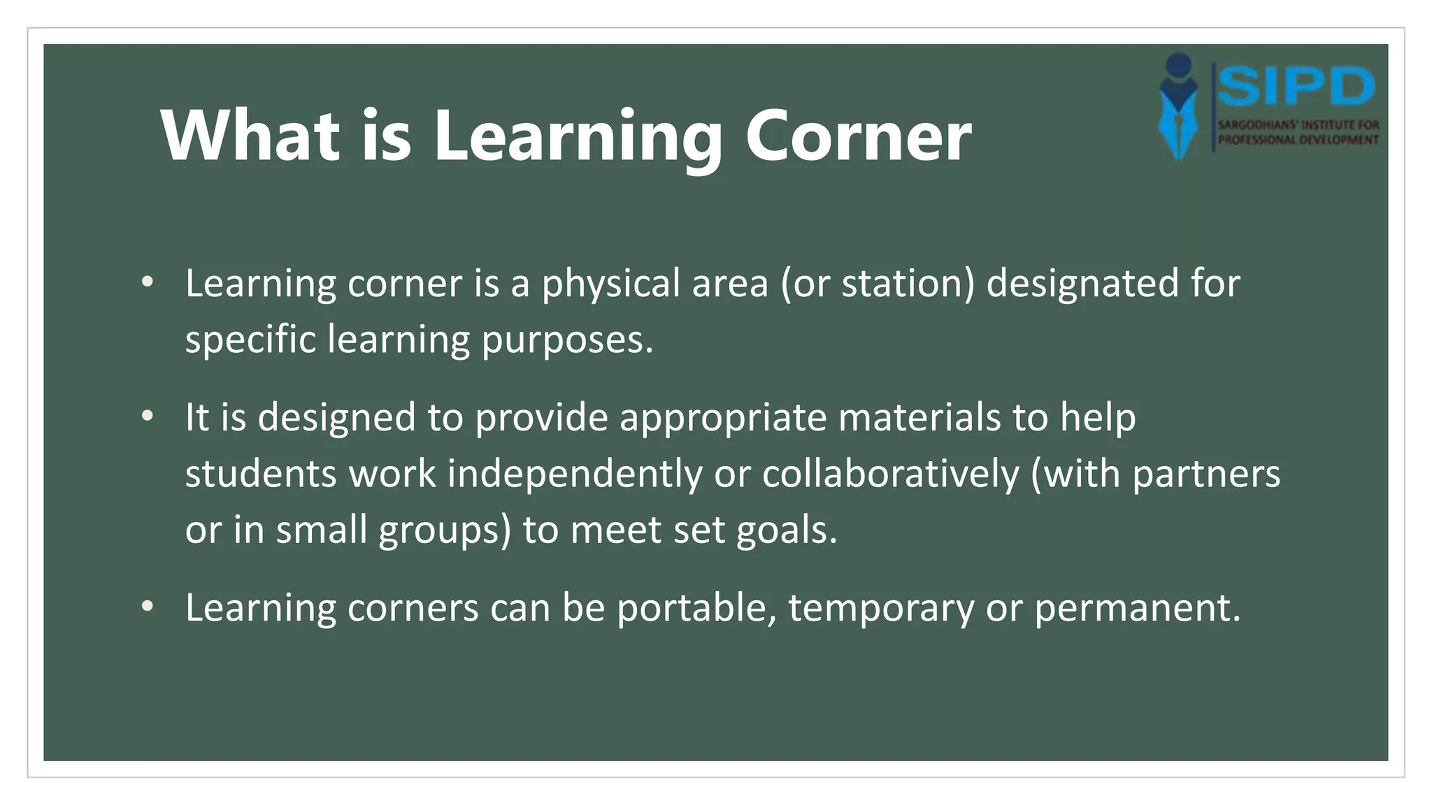 Learning corners part 2 | PPTX