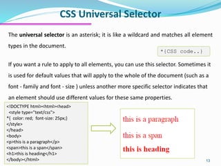 Web Design Course: CSS lecture 1 | PDF