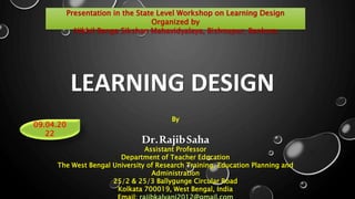 Learning Design Workshop | PPT