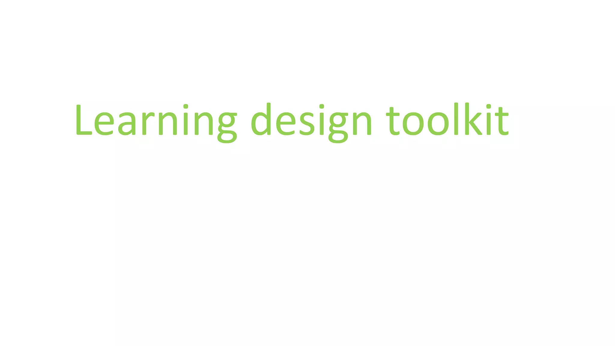 Learning design toolkit v0.2 | PPTX