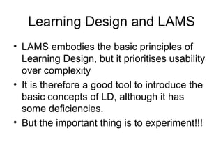 Learning Design With Lams | PPT
