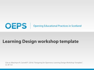 Learning design workshop template | PPT