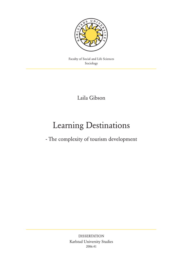 Learning destinations: The complexity of tourism development | PDF