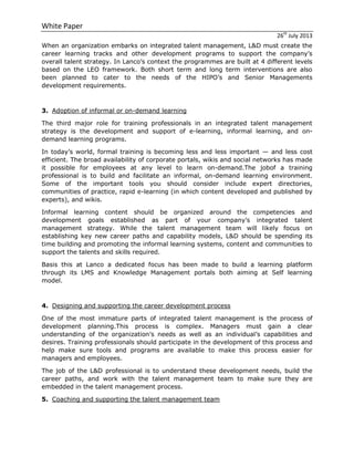 Learning development a key differentiator | PDF