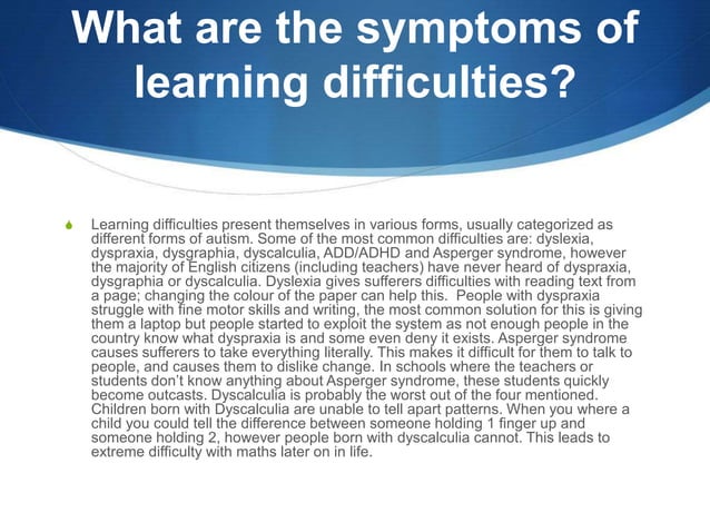 Learning Difficulties Documentary Presentation | PPT