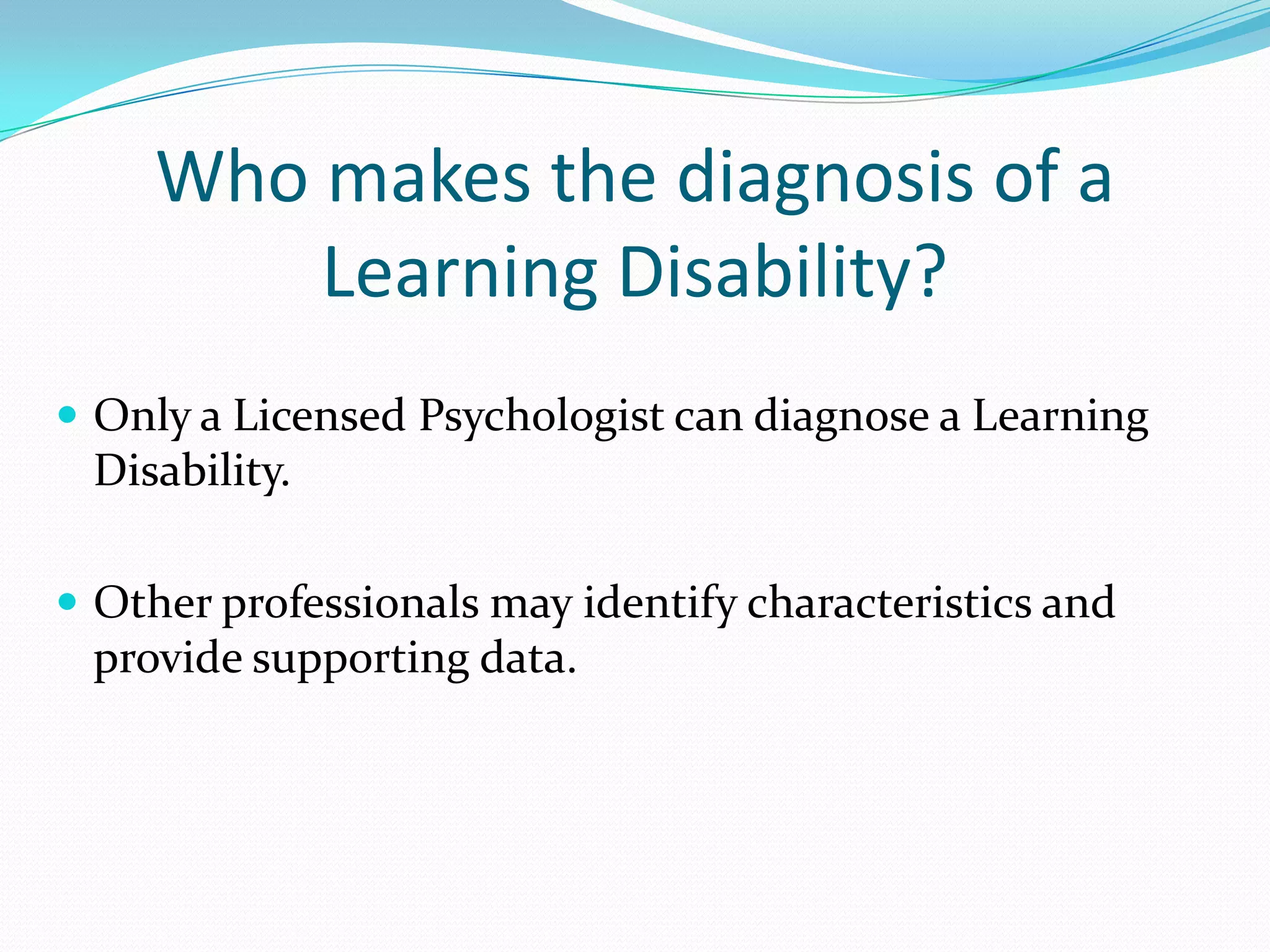 Learning disabilities | PDF