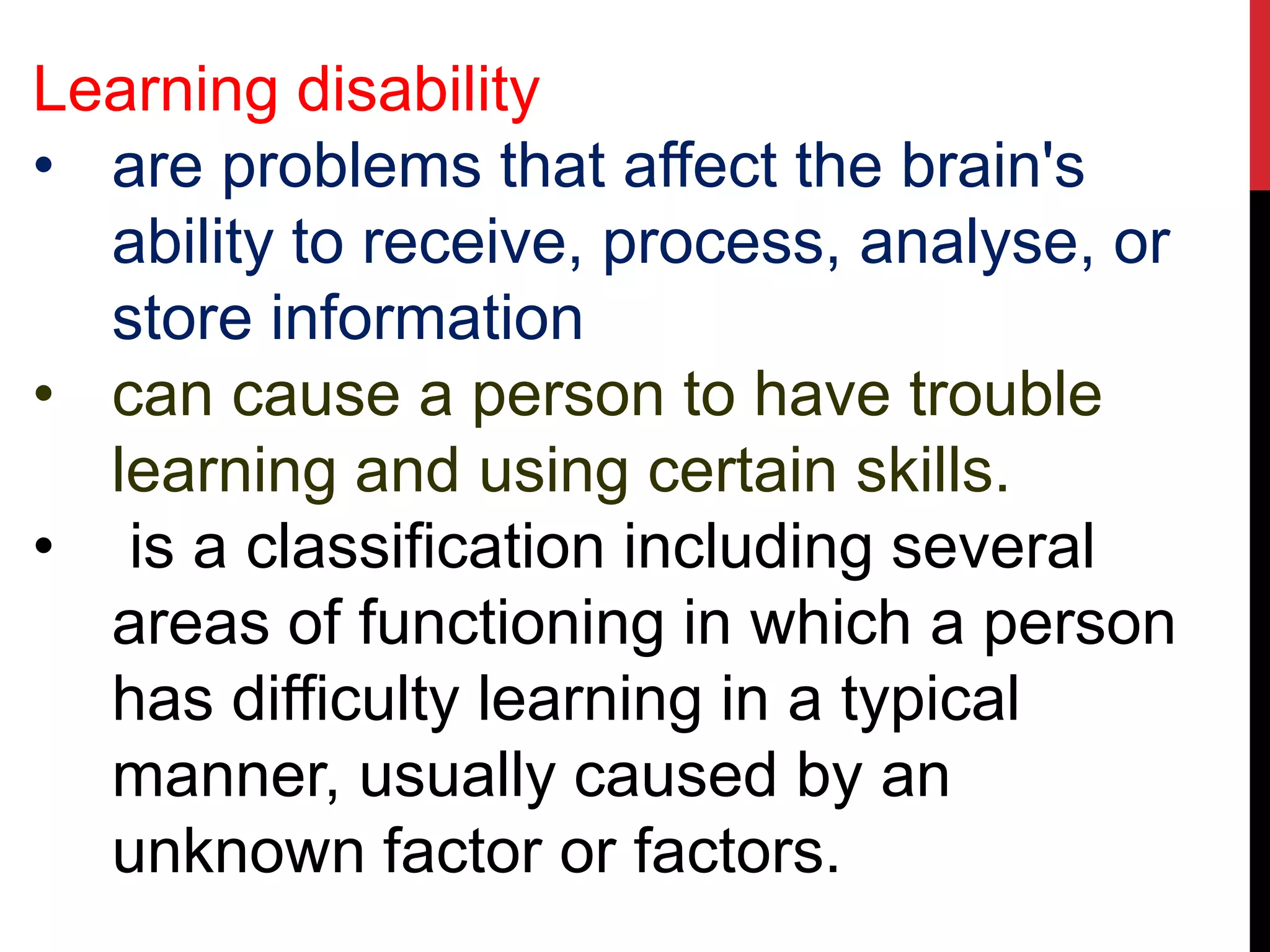 Learning disabilities | PPTX