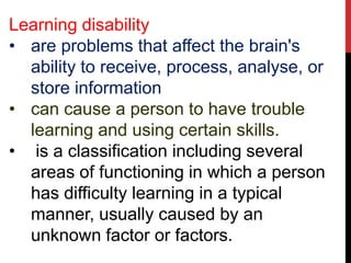 Learning disabilities | PPTX