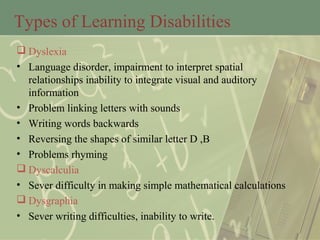 Learning disabilities | PPT | Brain and Nervous System Disorders ...