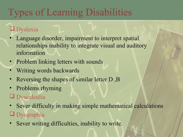 Learning disabilities | PPT | Brain and Nervous System Disorders ...
