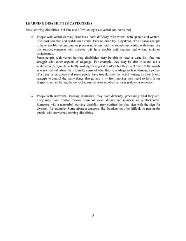 Learning disabilities | PDF