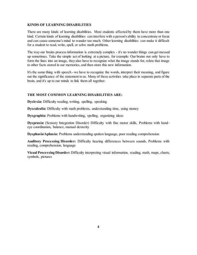 Learning disabilities | PDF