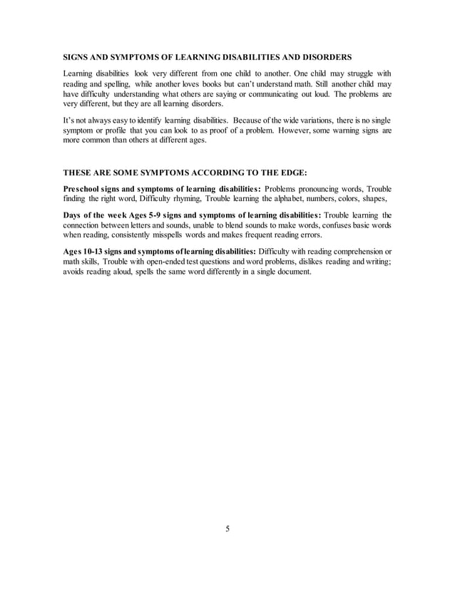 Learning disabilities | PDF