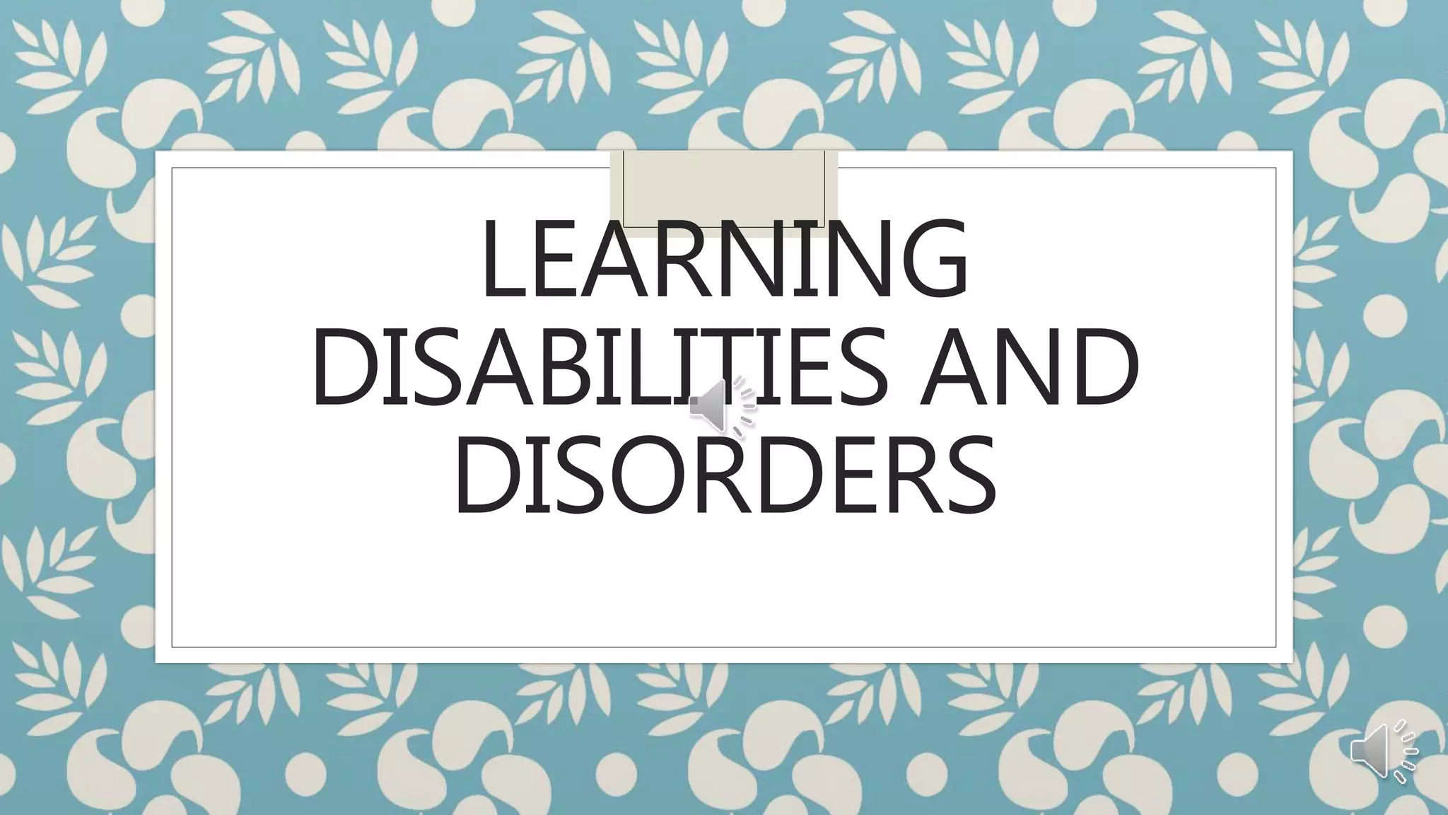 Learning disabilities | PPTX