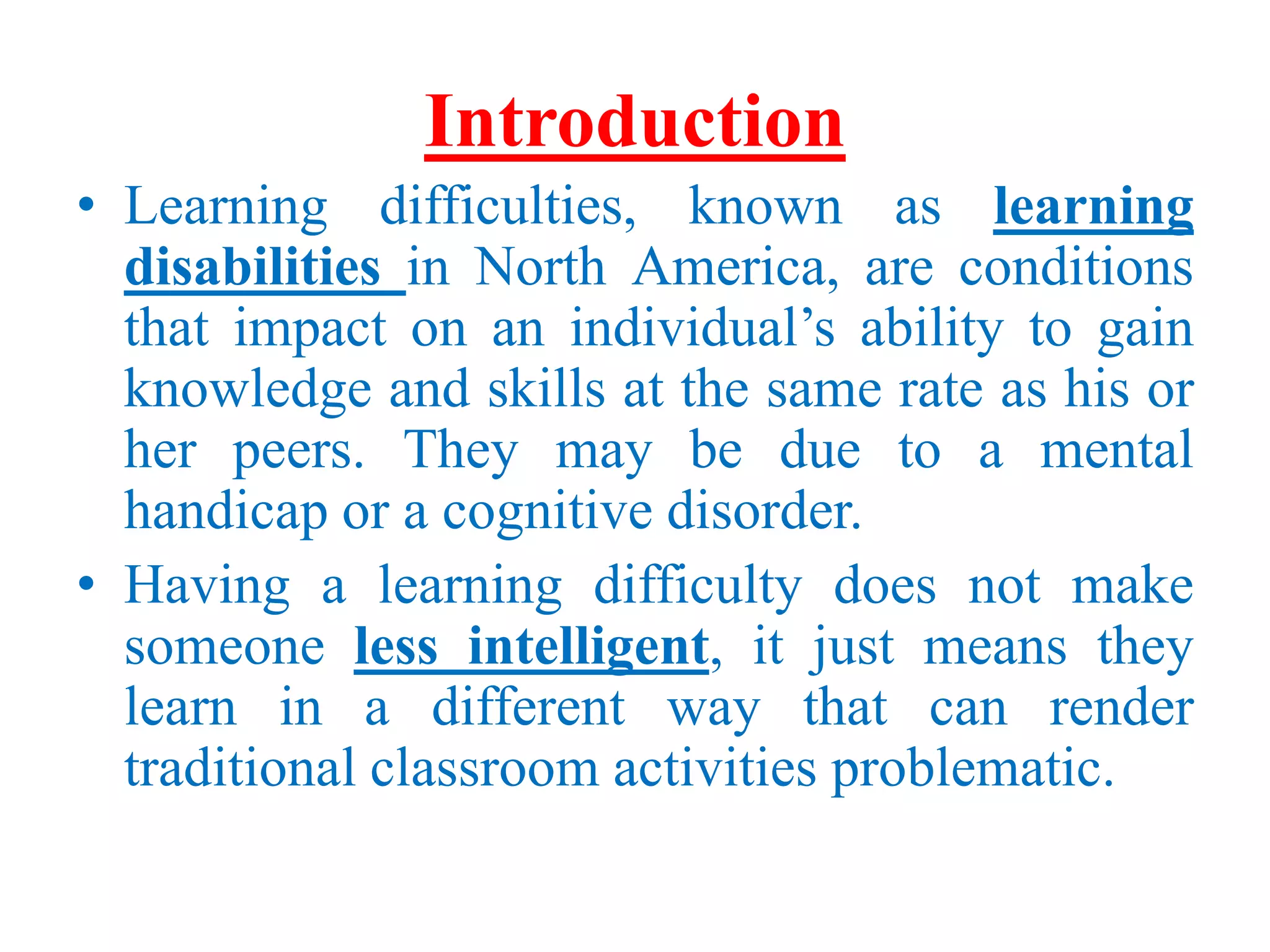 Learning disabilities | PPT