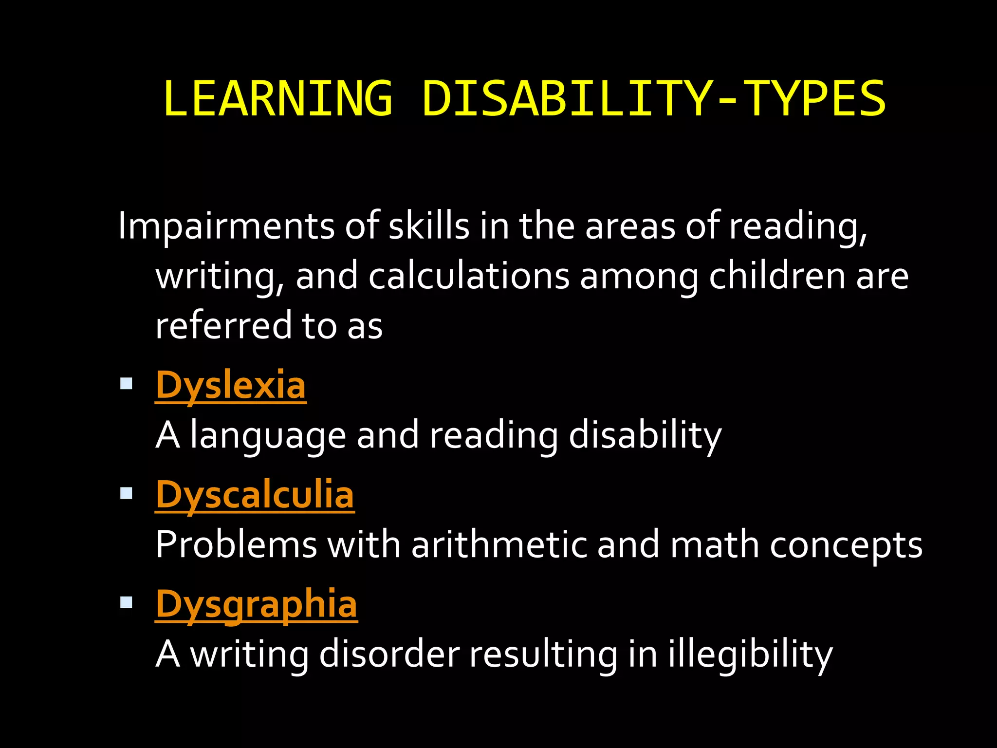 LEARNING DISABILITIES-.pptx | Brain and Nervous System Disorders ...