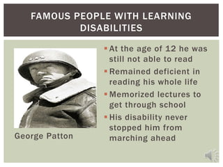 Learning disabilities and famous people | PPTX
