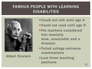 Learning disabilities and famous people | PPTX