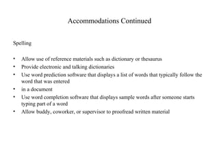 Learning disabilities and the workplace | PPT