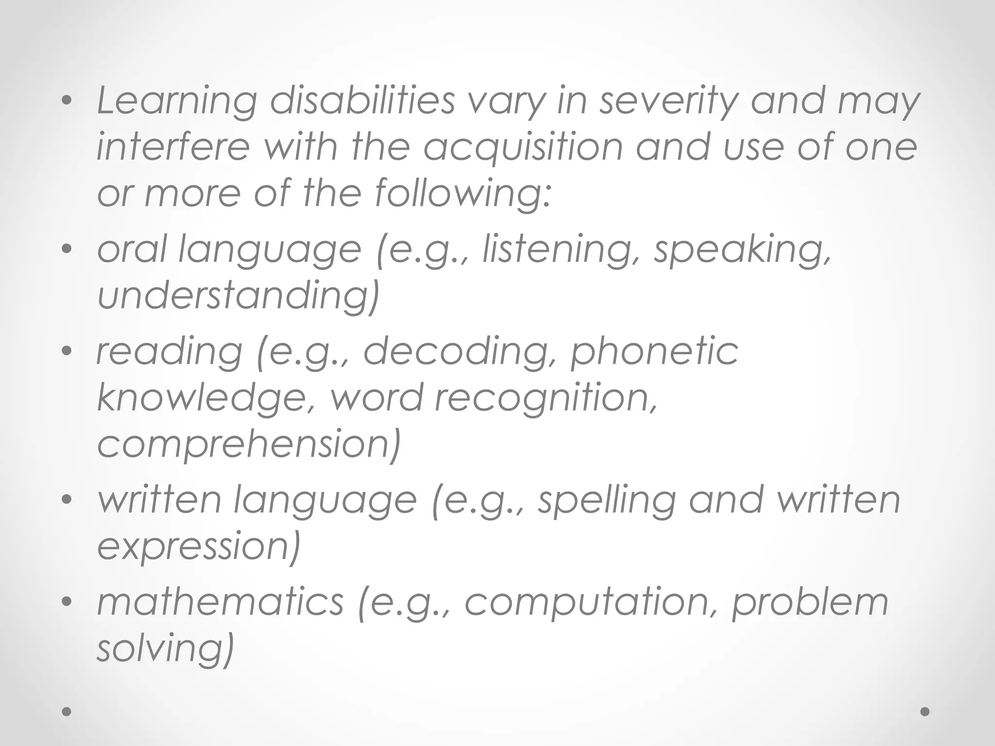 Learning disabilities in primary for presenter | PPTX