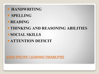 Learning disabilities and Learning Possibilities | PPT