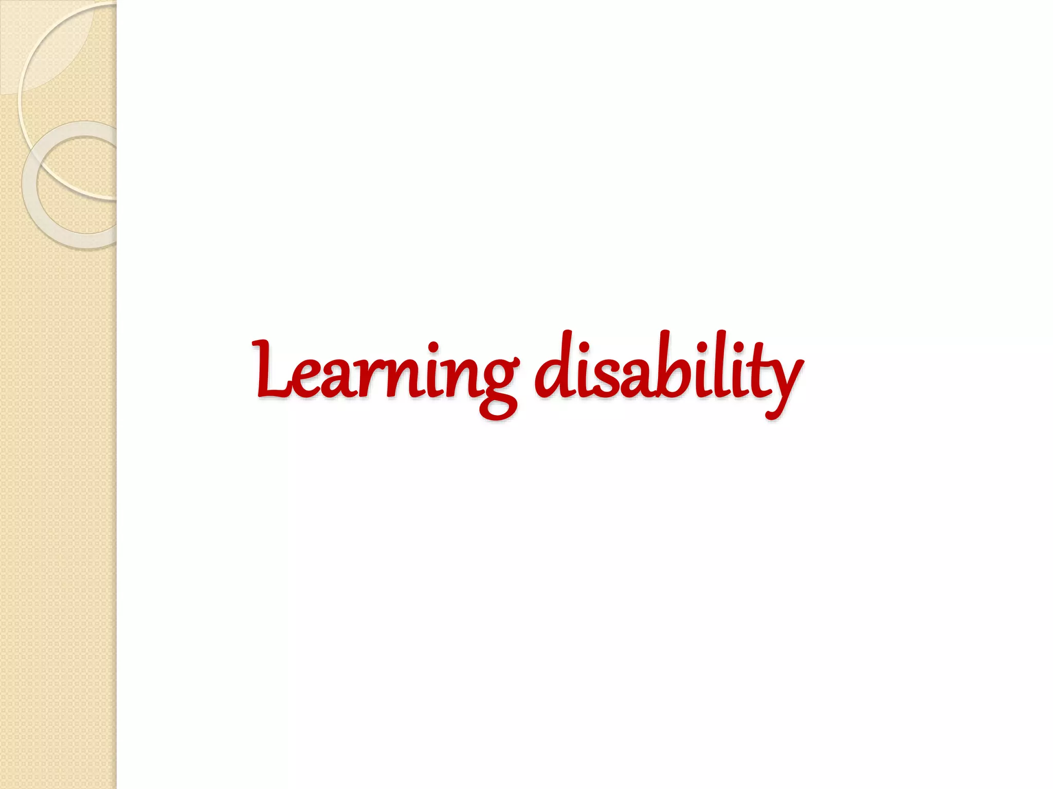 Learning disability | PPTX