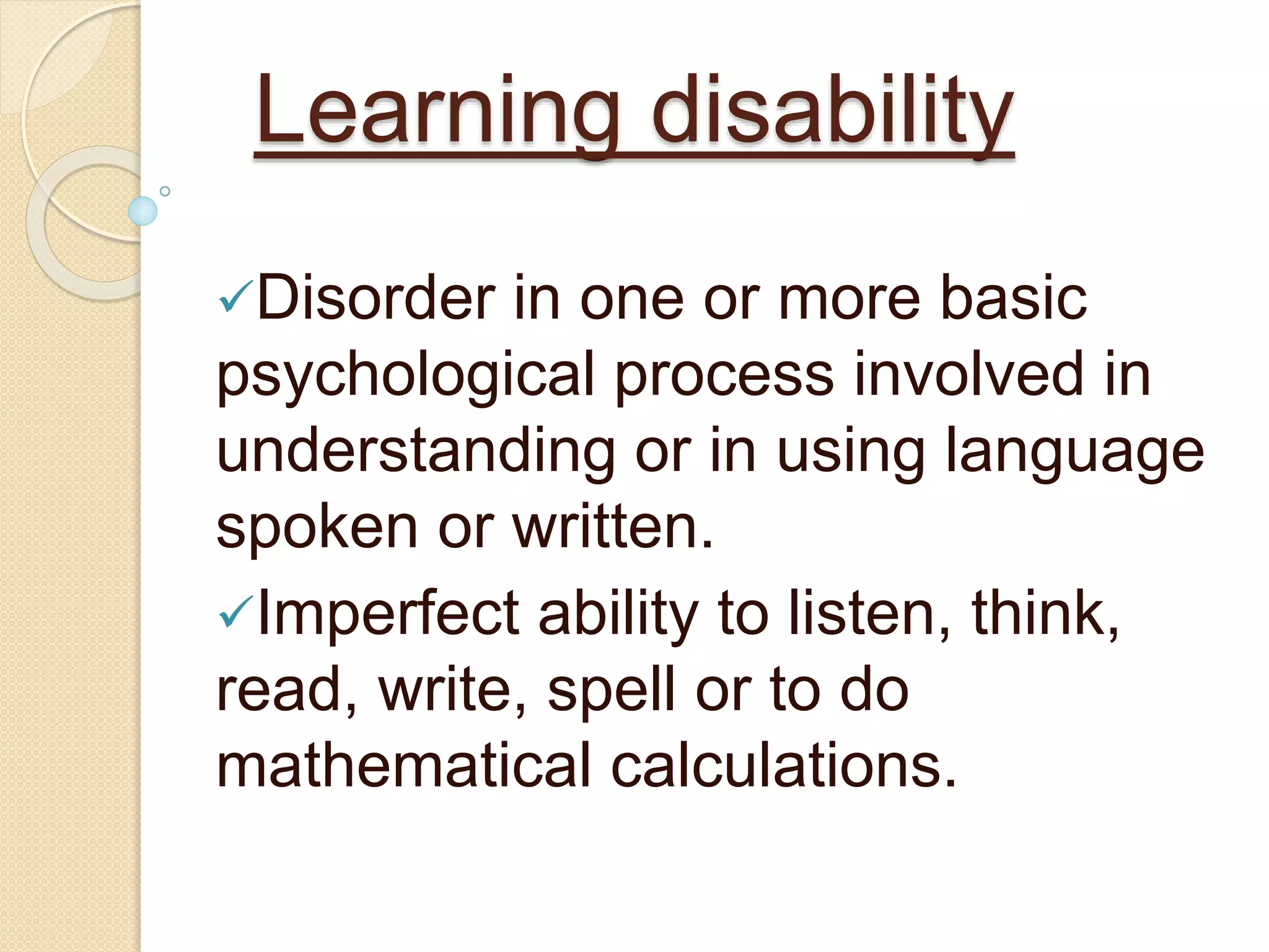 Learning disability | PPTX