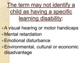 Learning disability | PPTX