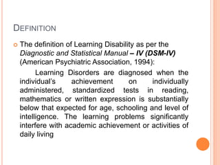 Learning disability | PPTX