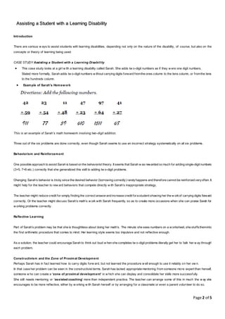 Learning disability | DOCX