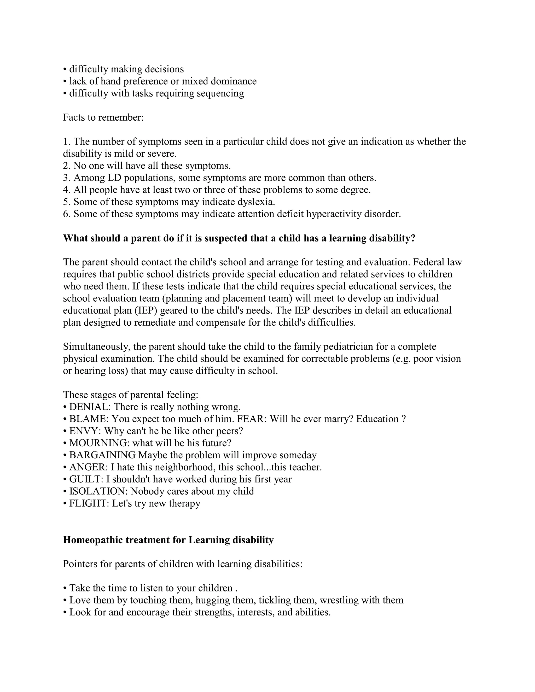 Learning disability and its homeopathy treatment | DOC