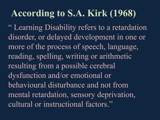 Learning Disability Presentation | PPTX