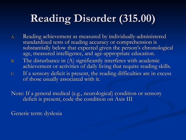 specific Learning Disorders (Dyslexia, Dysgraphia and Dyscalculia) | PPT