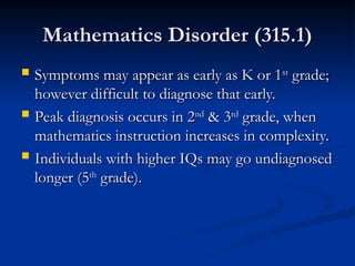 specific Learning Disorders (Dyslexia, Dysgraphia and Dyscalculia) | PPT