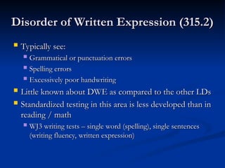 specific Learning Disorders (Dyslexia, Dysgraphia and Dyscalculia) | PPT