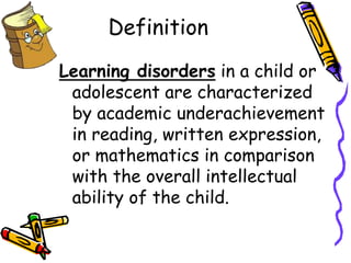 Learning disorders ppt dr farhat | PPT